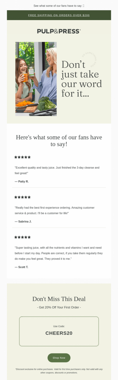 Standout Customer Testimonial Email Examples and Subject Lines - Email ...