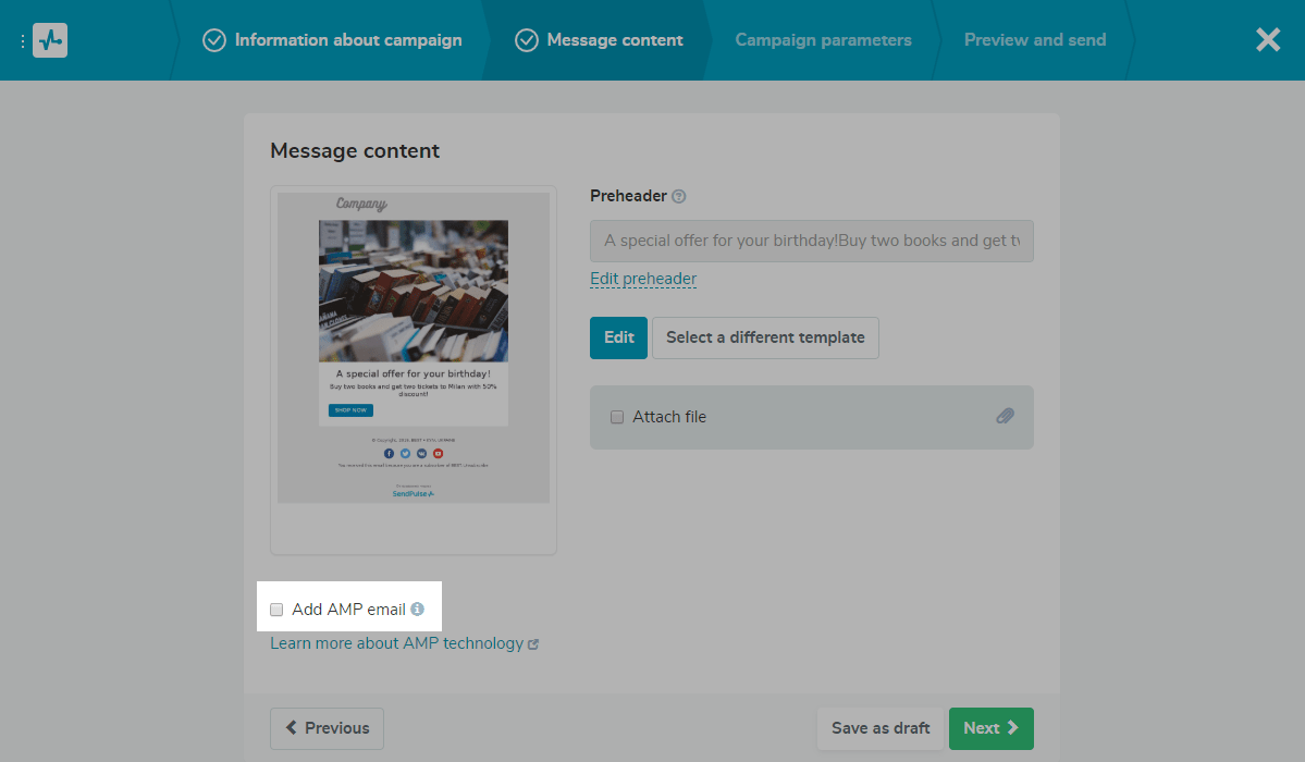 How to Send AMP Emails | SendPulse