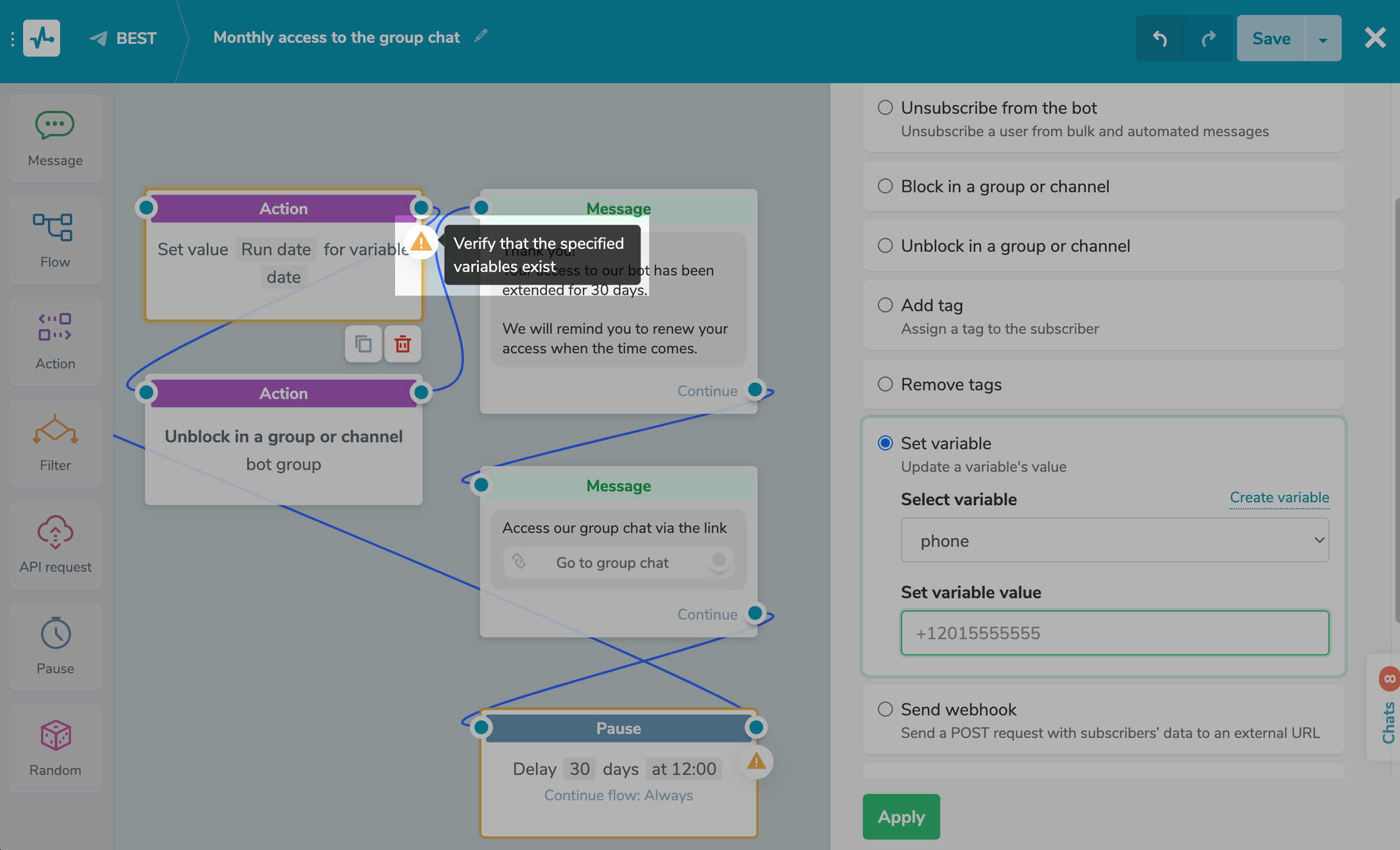 Cómo crear un flujo de chatbot a partir de una plantilla | SendPulse