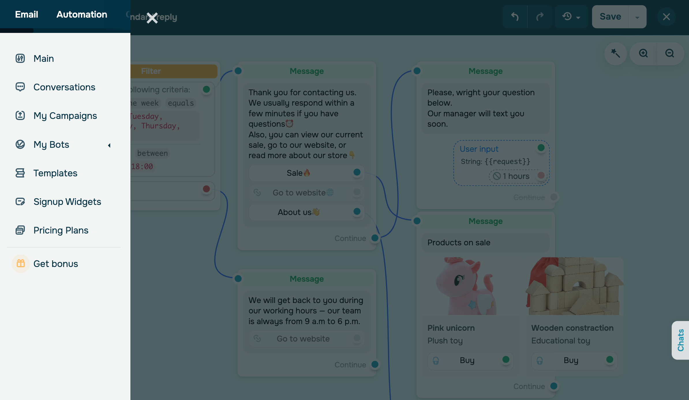 How to Work with the Chatbot Flow Builder | SendPulse