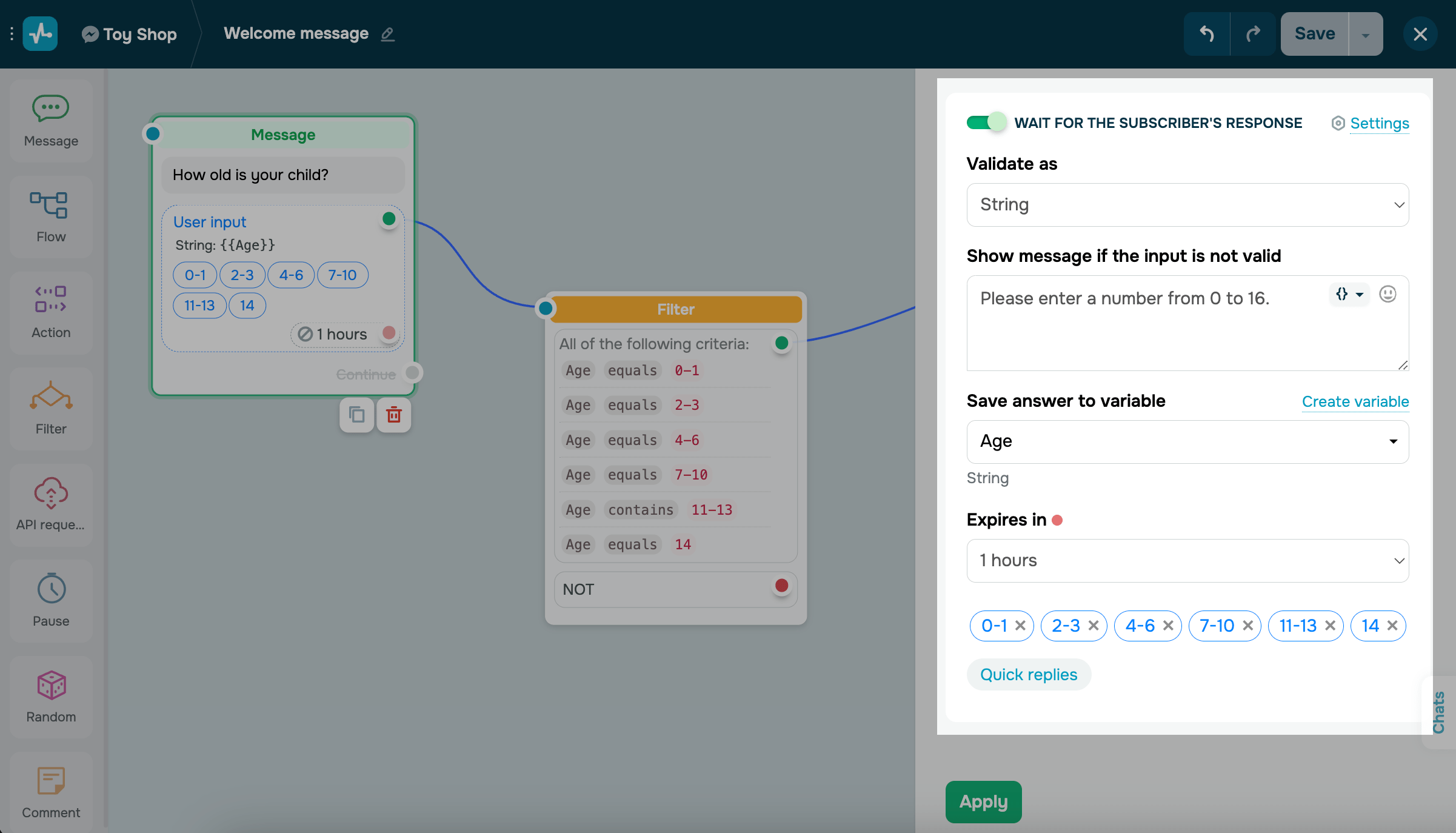 How to create an automated Facebook chatbot flow | SendPulse