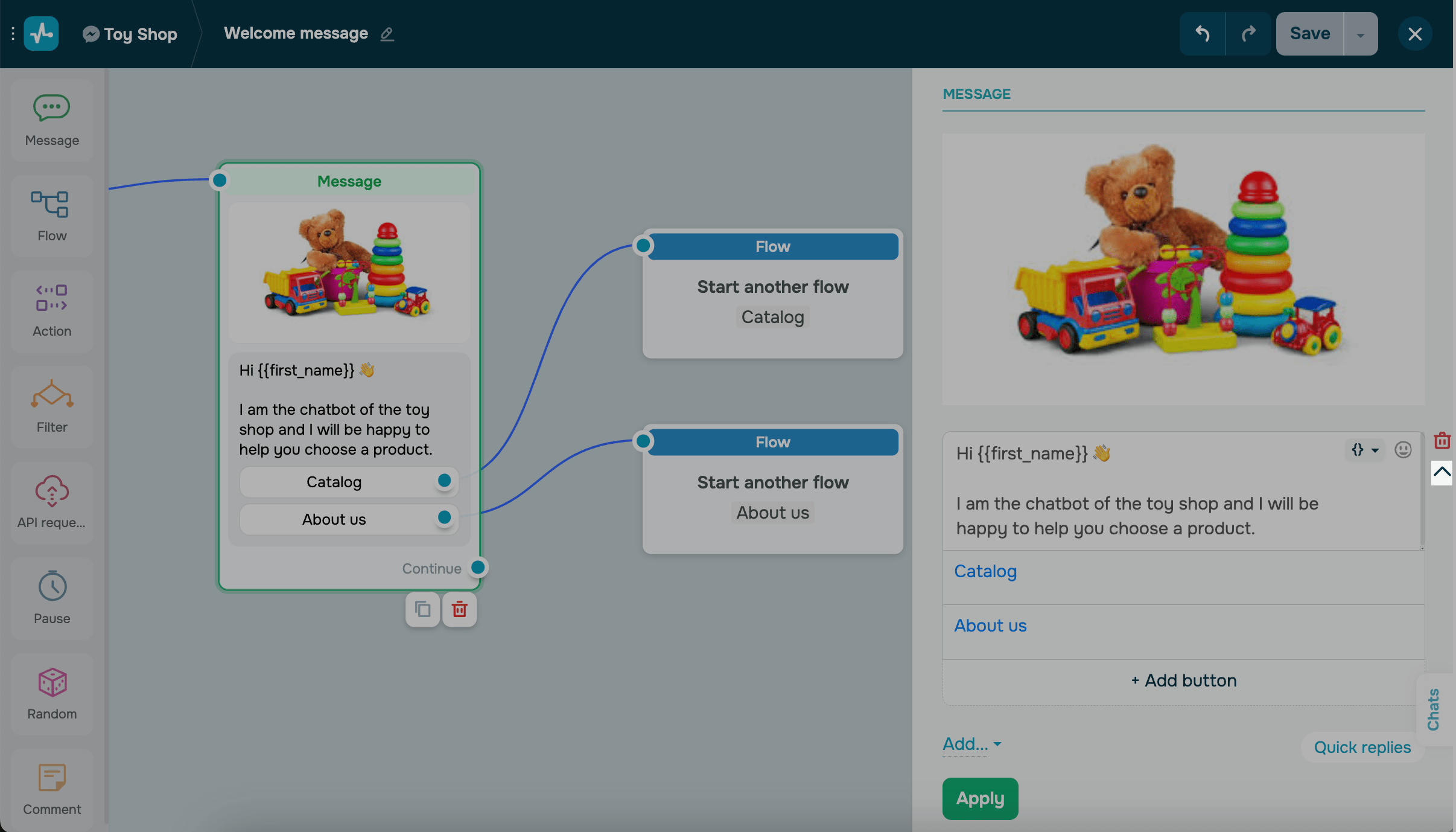 How to create an automated Facebook chatbot flow | SendPulse