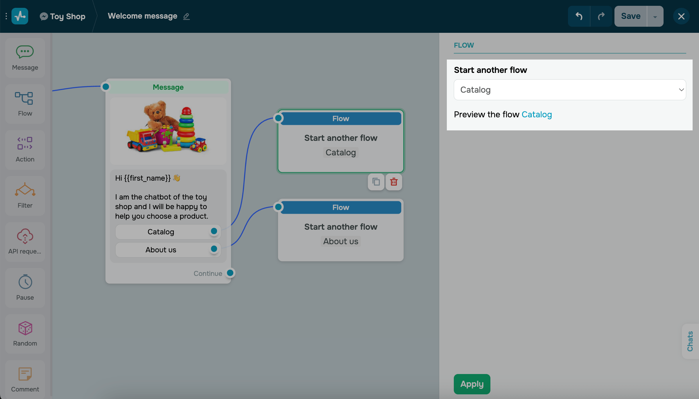 How to create an automated Facebook chatbot flow | SendPulse