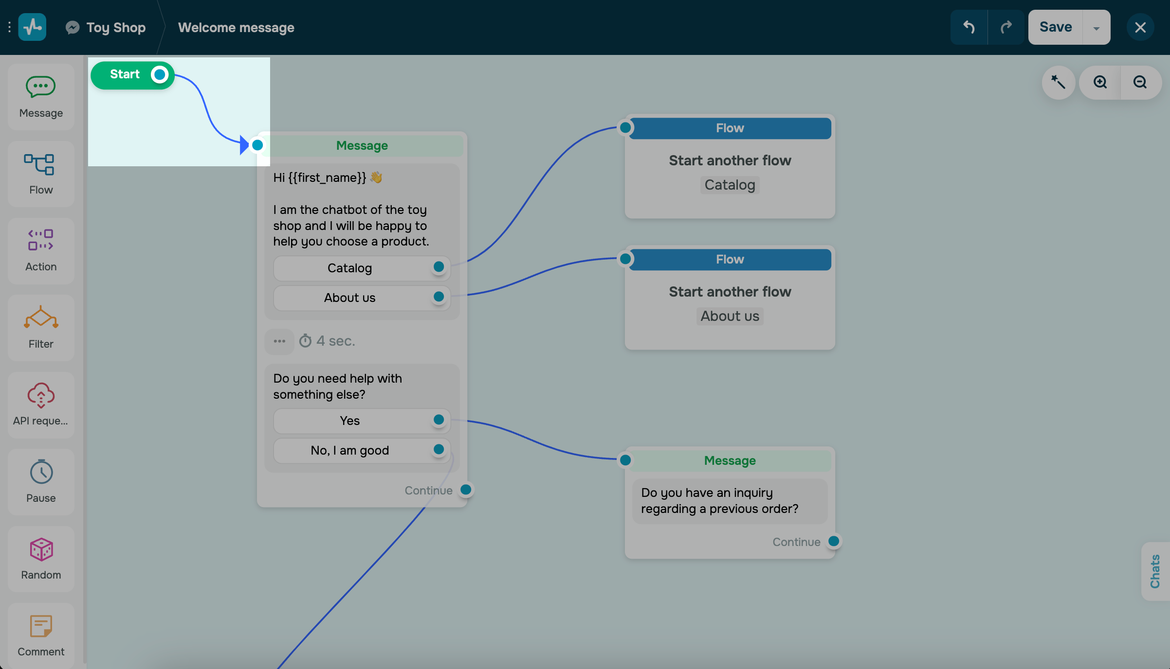 How to create an automated Facebook chatbot flow | SendPulse
