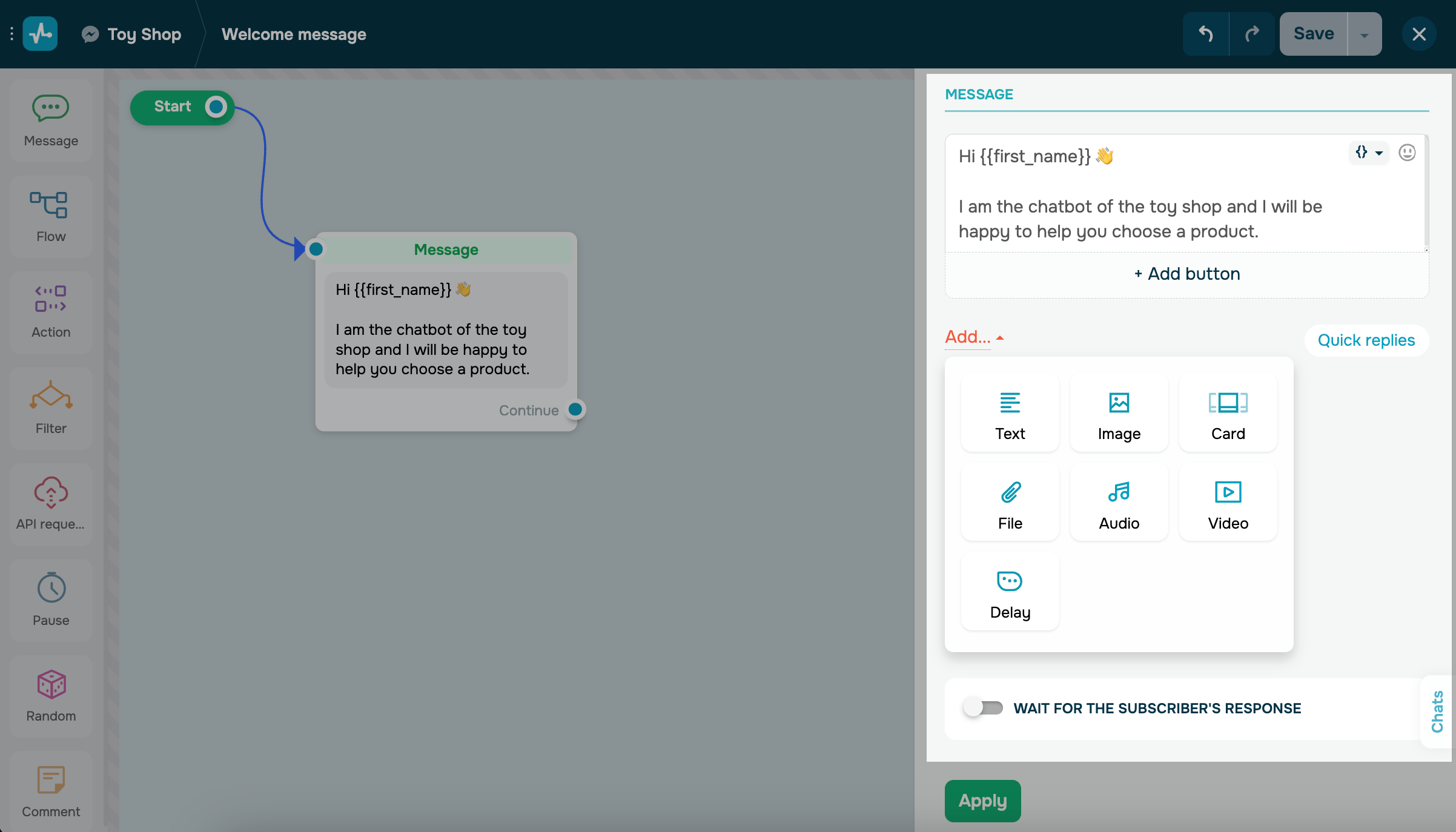 How to create an automated Facebook chatbot flow | SendPulse