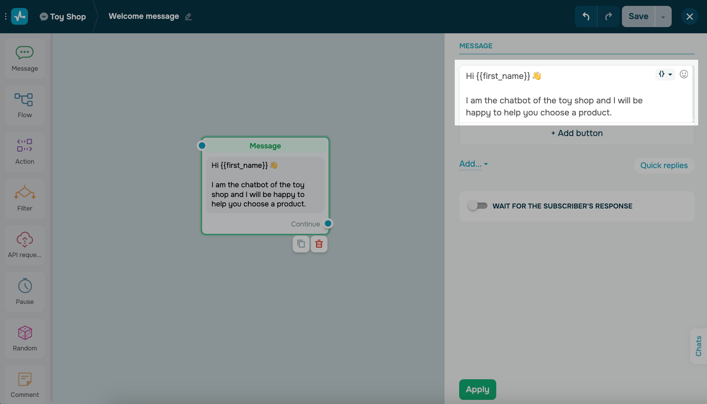 How to create an automated Facebook chatbot flow | SendPulse