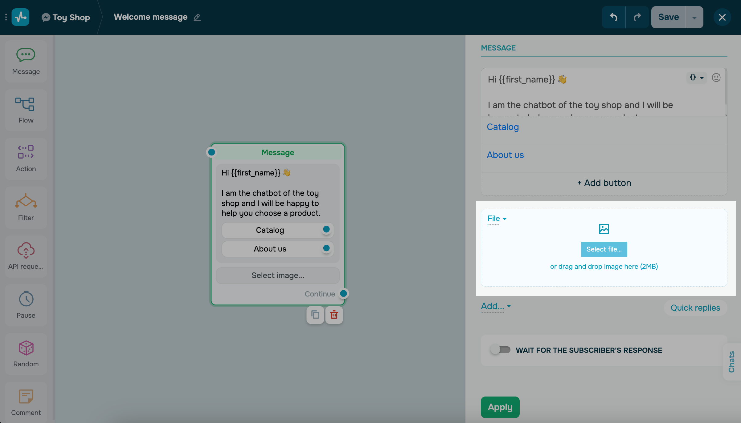 How to create an automated Facebook chatbot flow | SendPulse