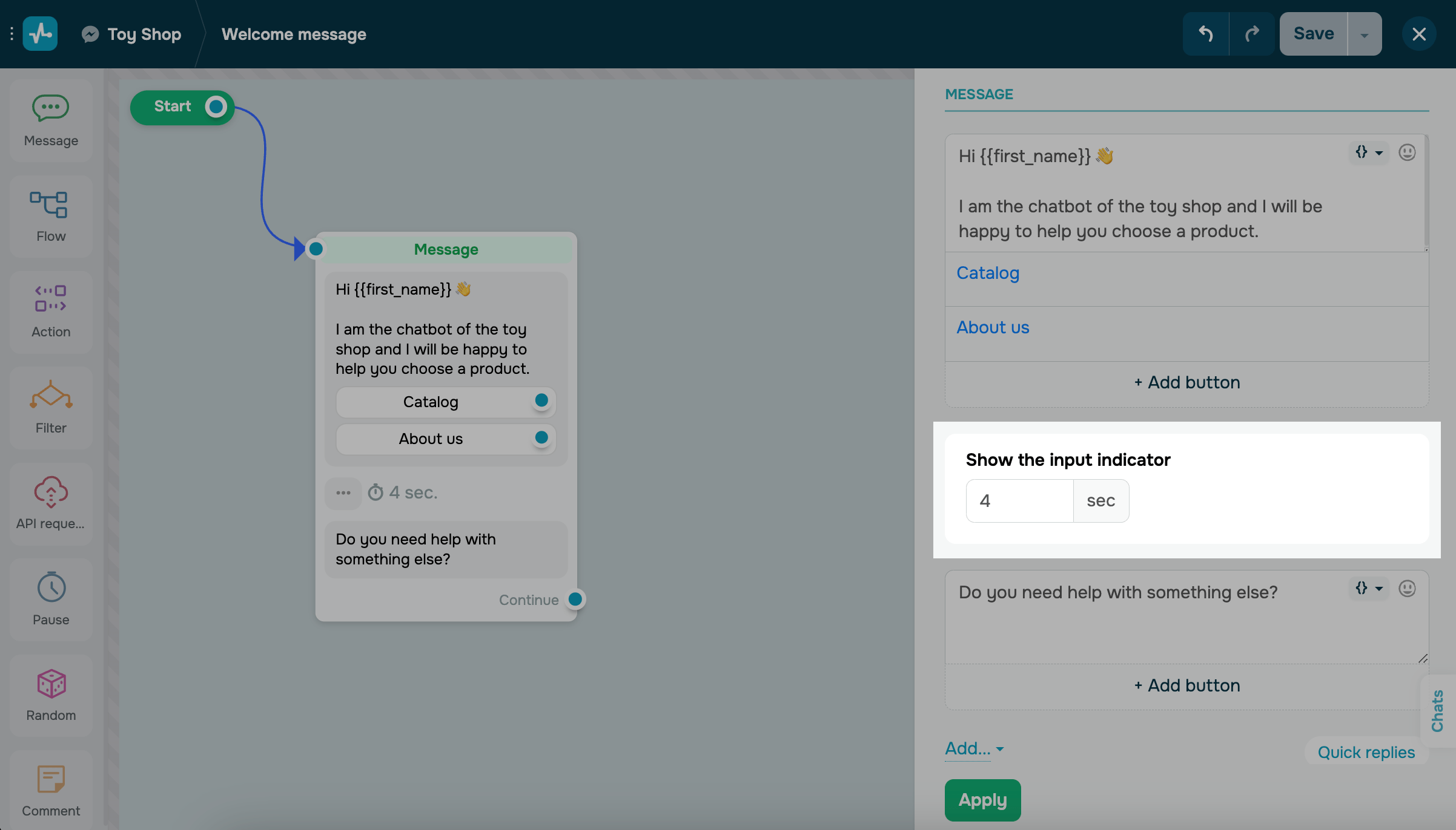 How to create an automated Facebook chatbot flow | SendPulse