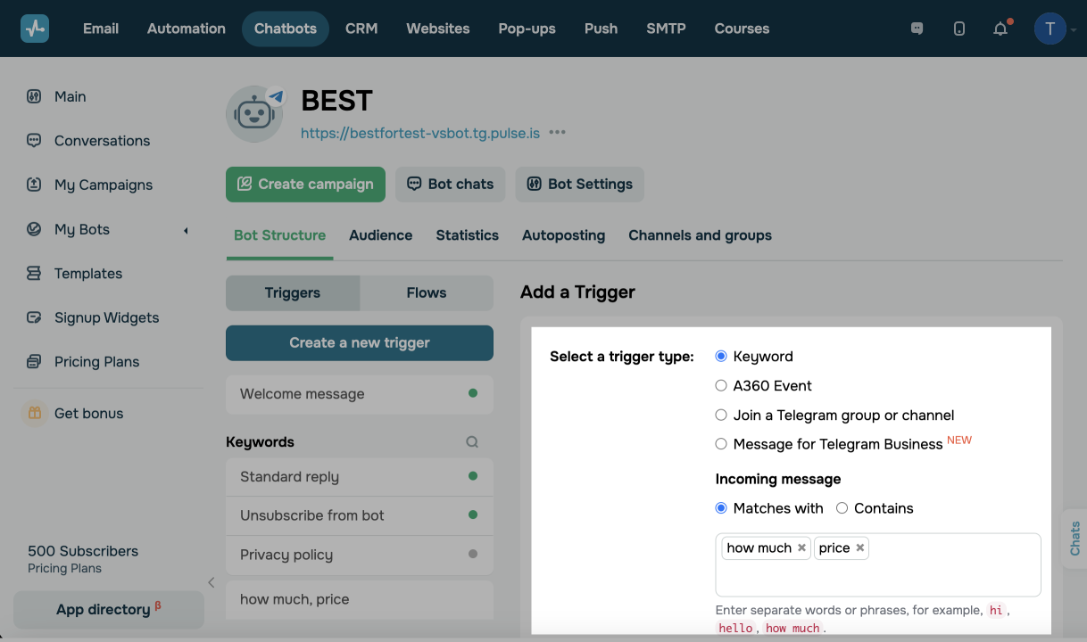 How to Set Up a Chatbot Launch | SendPulse