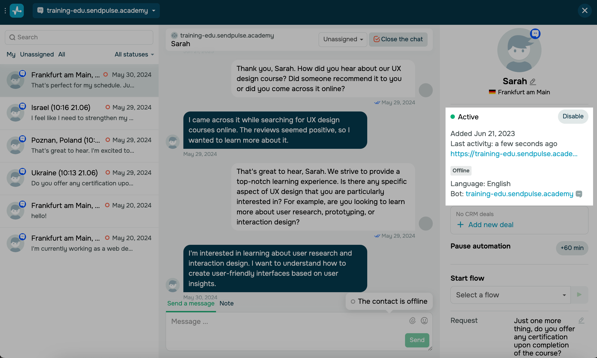 How to Interact with Your Website Visitors via Live Chat | SendPulse