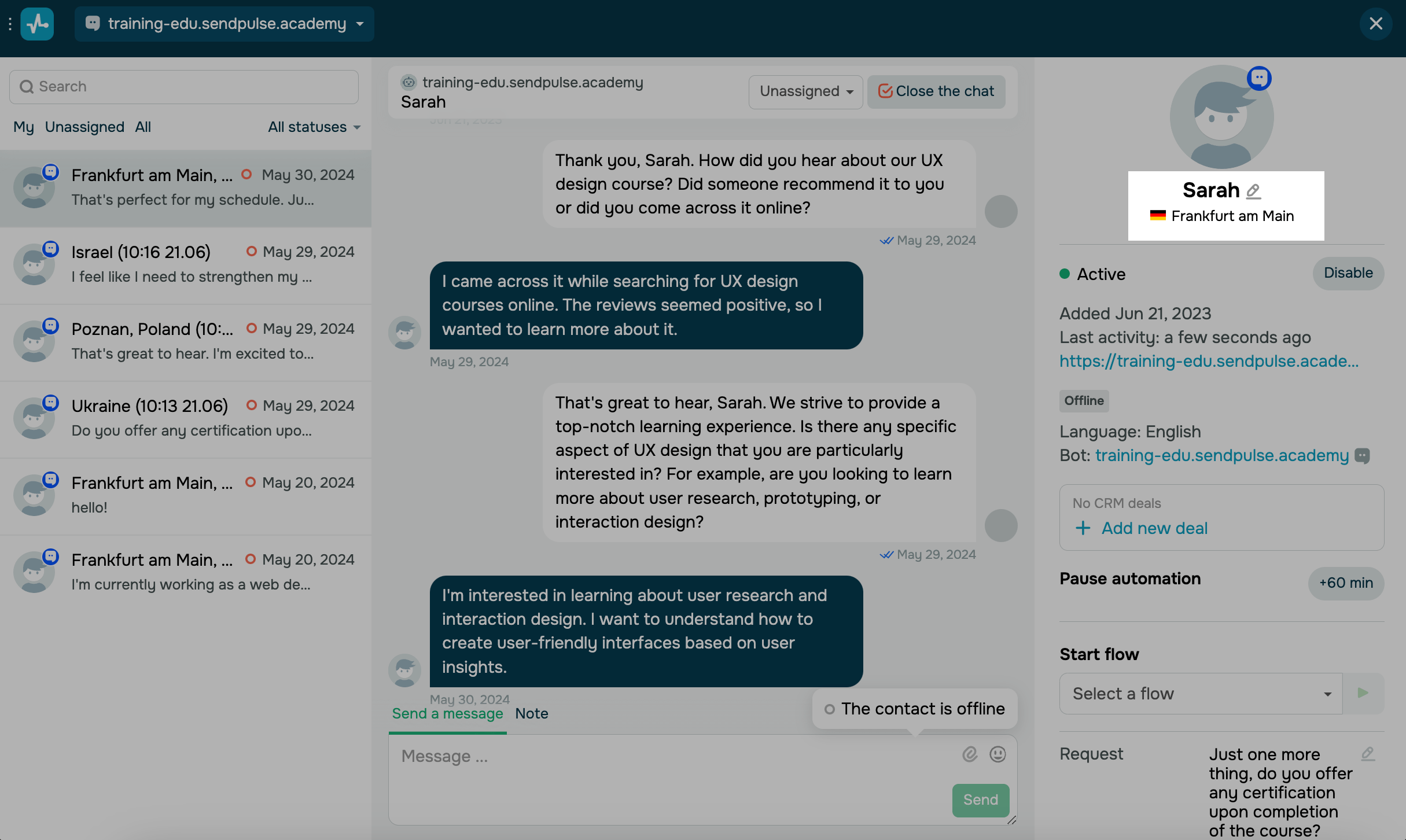How to Interact with Your Website Visitors via Live Chat | SendPulse