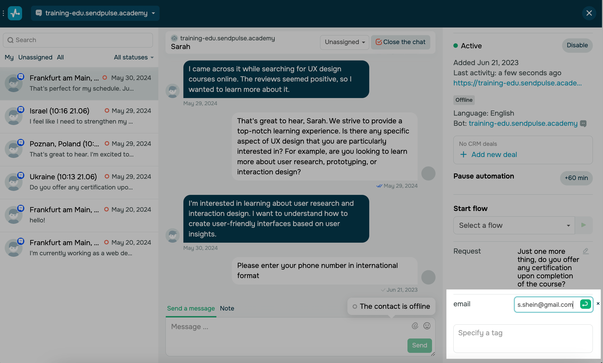 How to Interact with Your Website Visitors via Live Chat | SendPulse