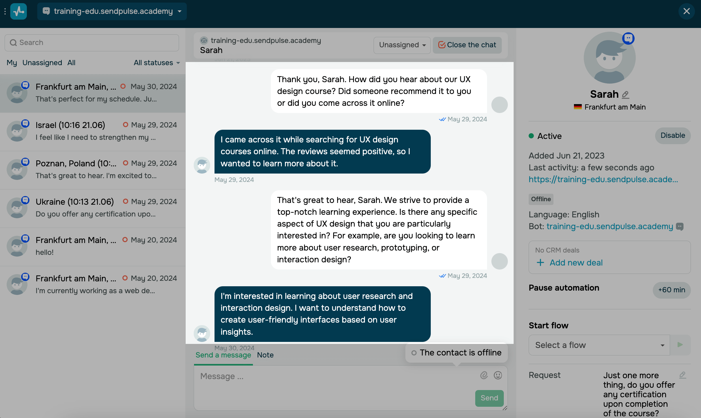 How to Interact with Your Website Visitors via Live Chat | SendPulse