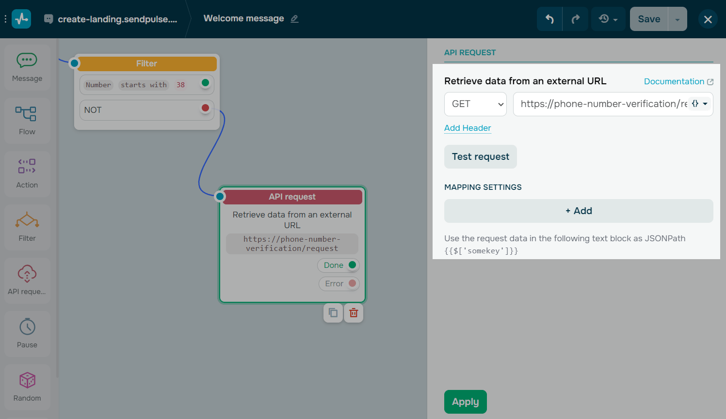 How to create an automated live chat flow for your website | SendPulse