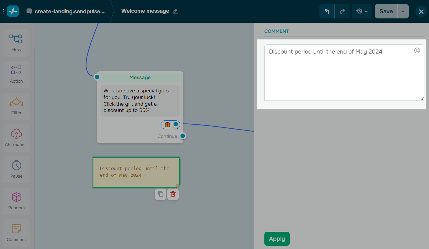 How to create an automated live chat flow for your website | SendPulse