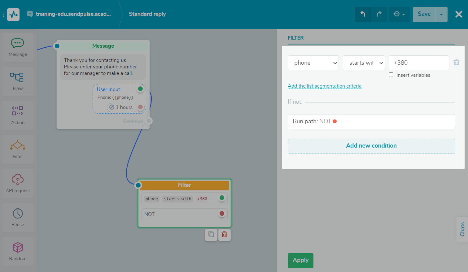 How to Create an Automated Live Chat Flow for Your Website | SendPulse