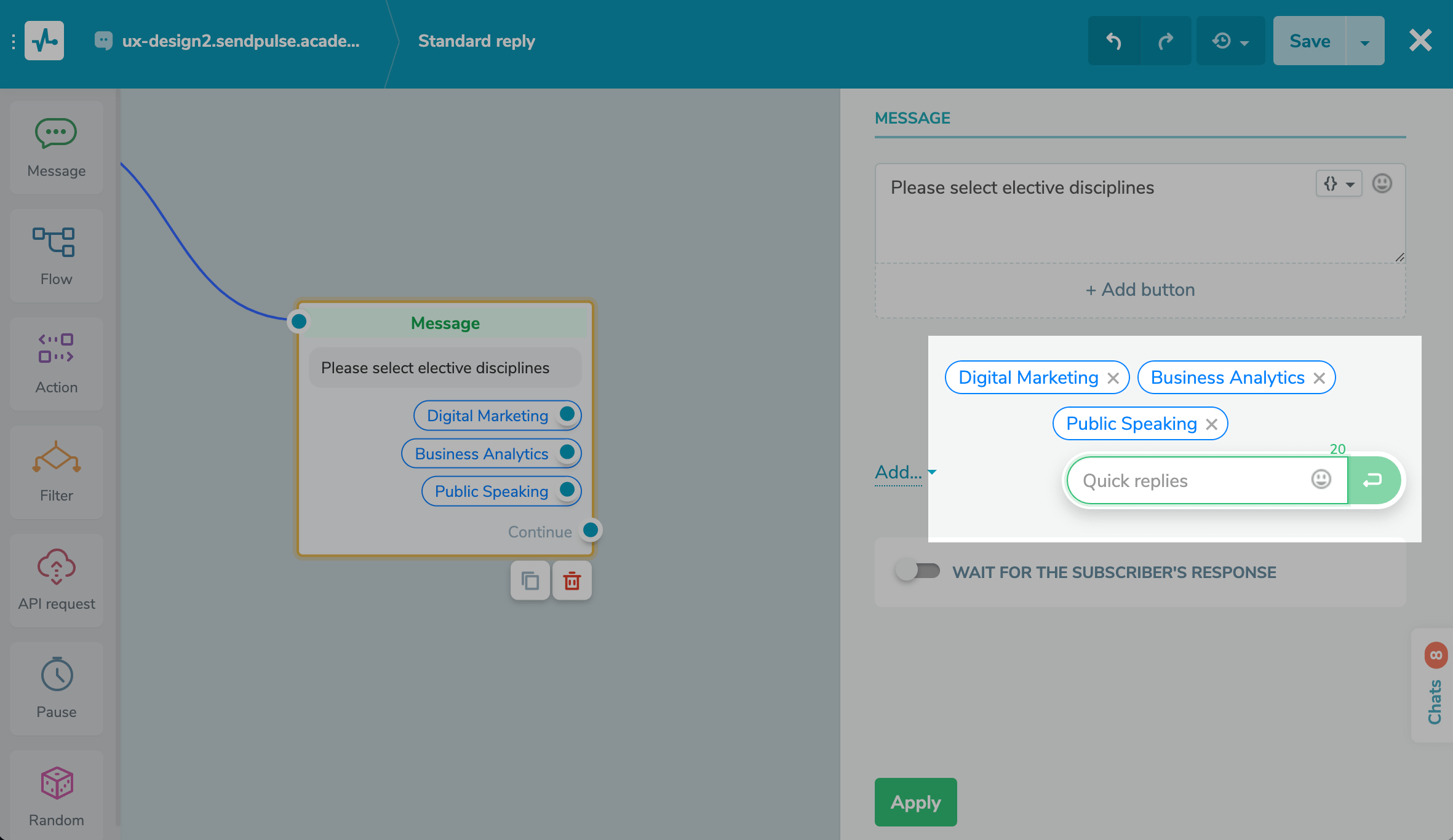 How to Create an Automated Live Chat Flow for Your Website | SendPulse