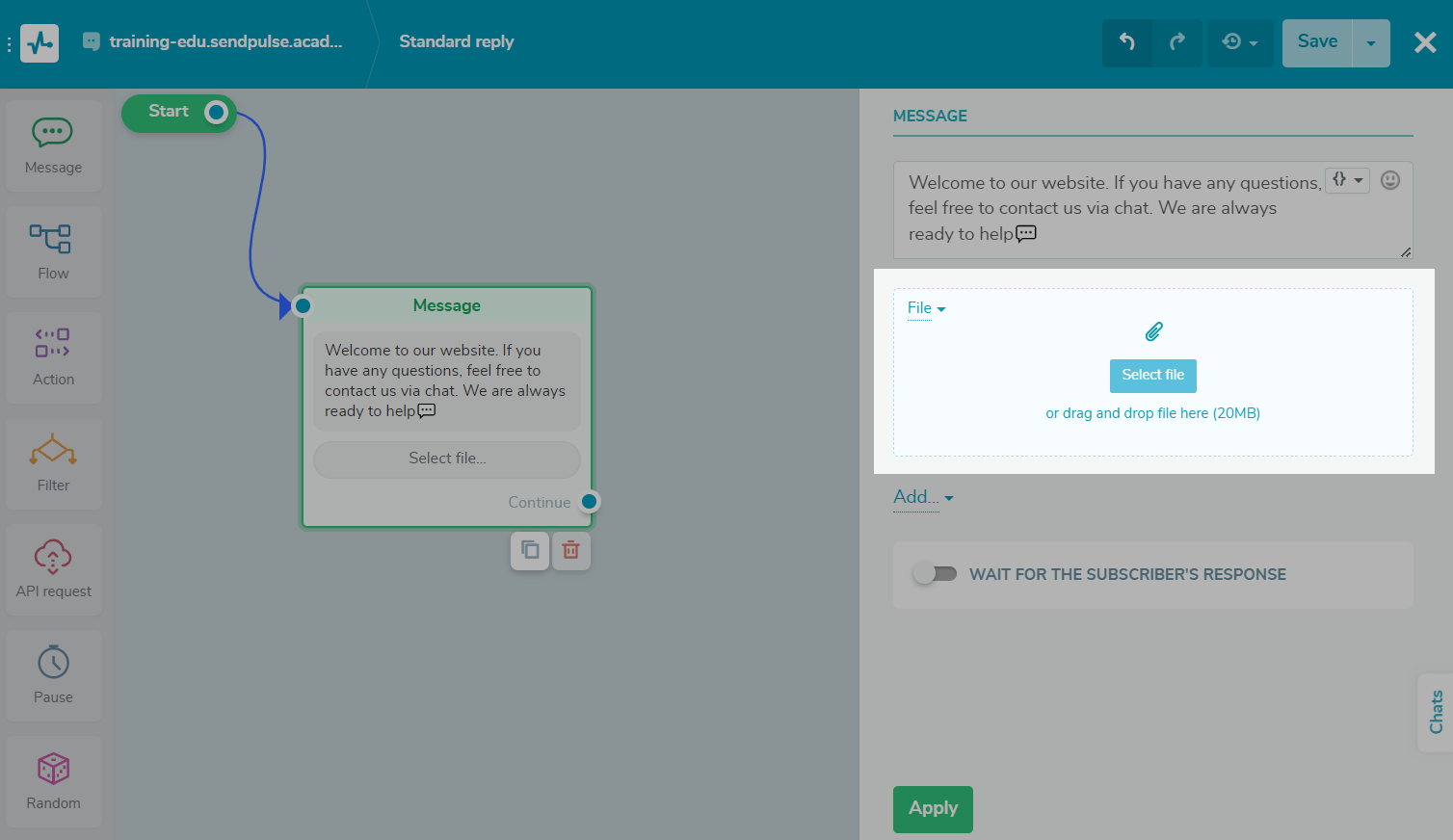 How to Create an Automated Live Chat Flow for Your Website | SendPulse