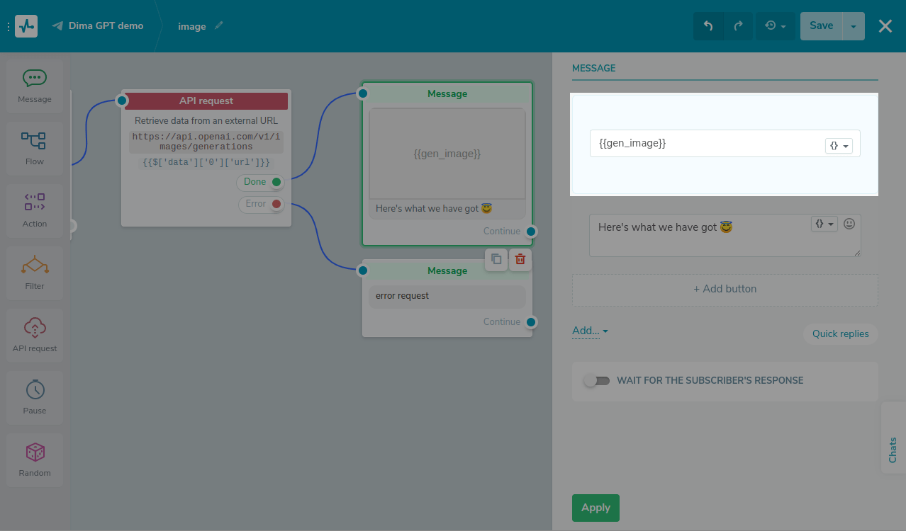 How To Add An Image Generator To Your Chatbot Using Openai Tools Sendpulse