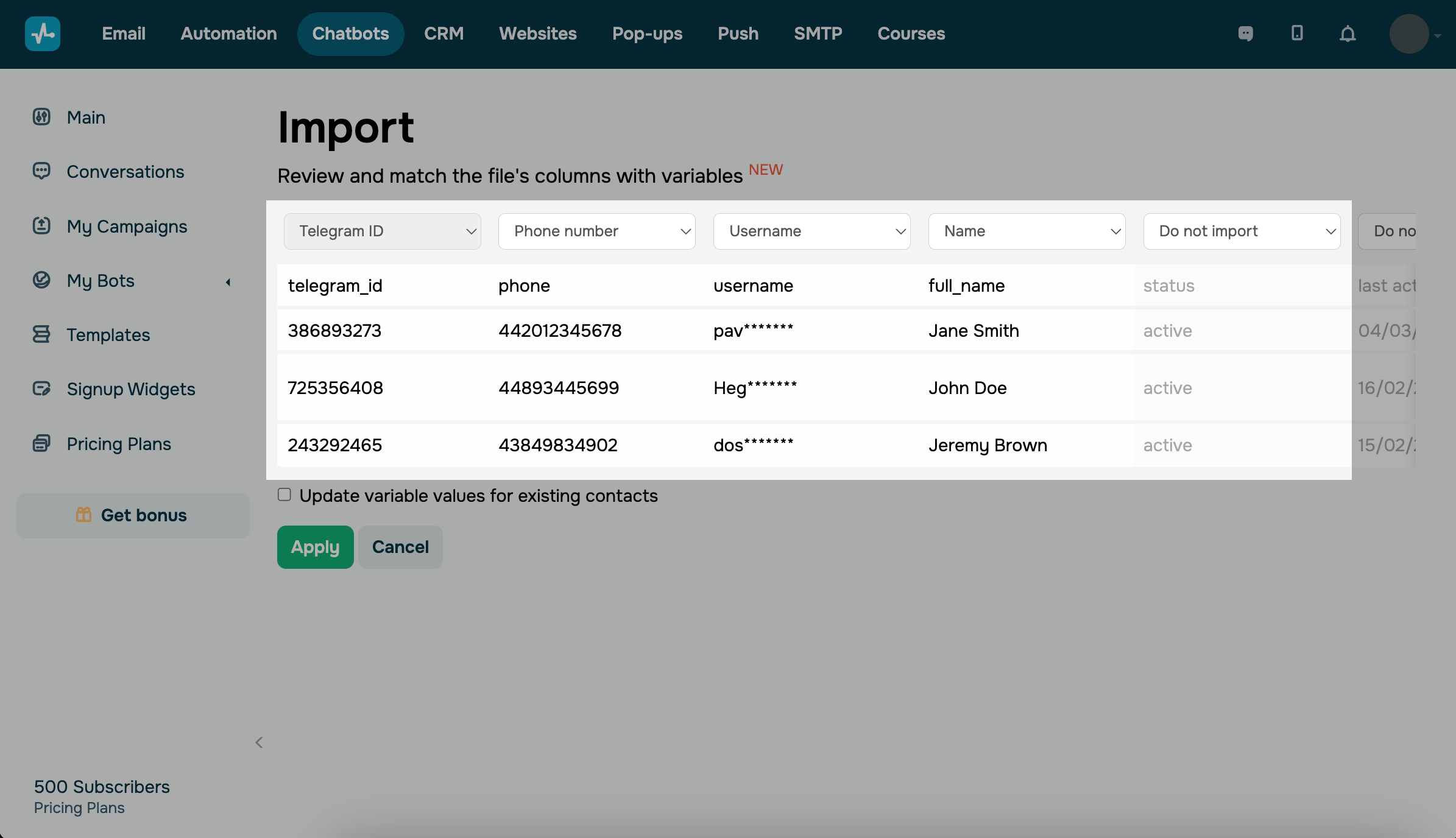 How to transfer Telegram bot subscribers | SendPulse