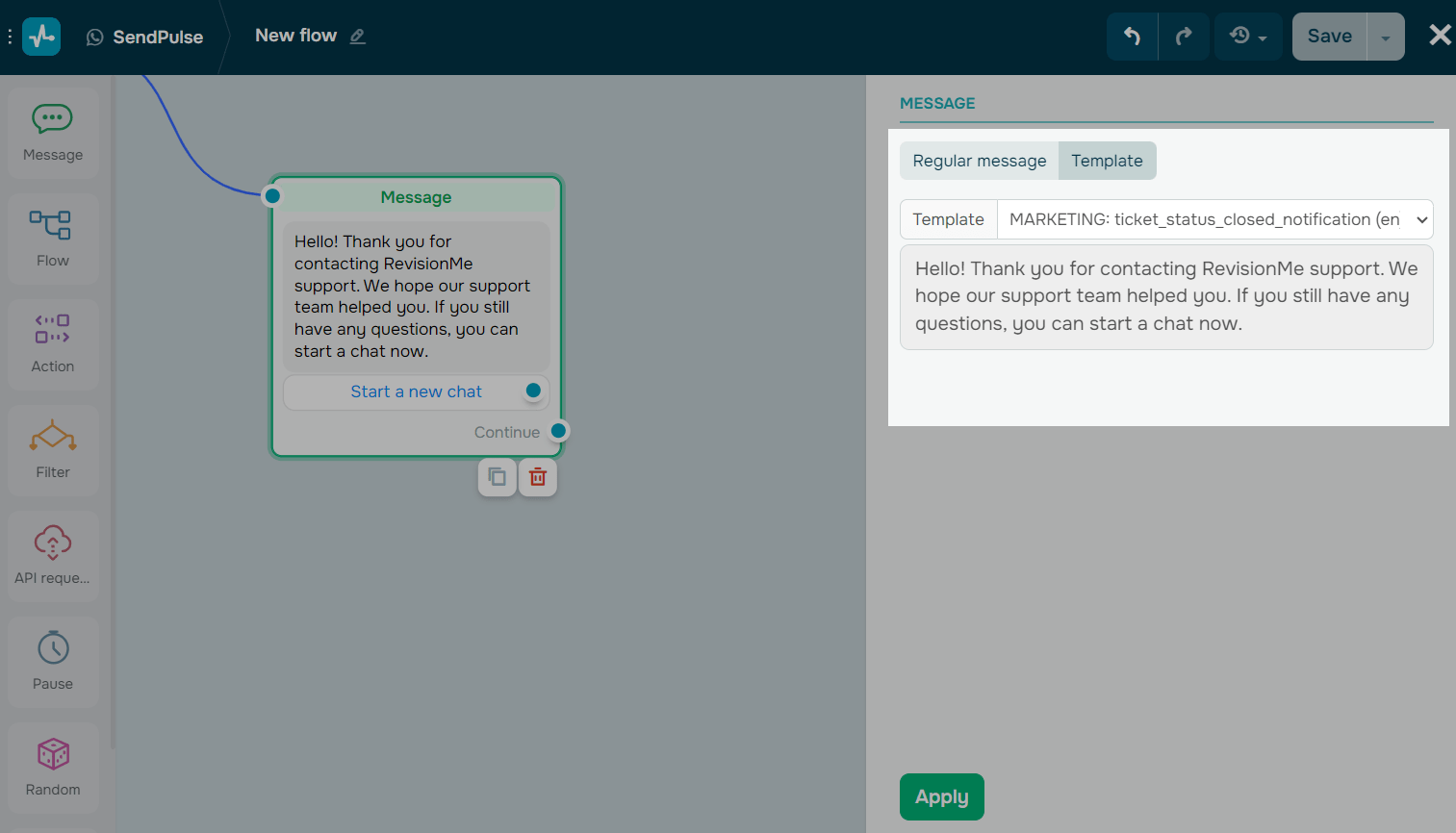 How to create an automated flow for a WhatsApp chatbot | SendPulse