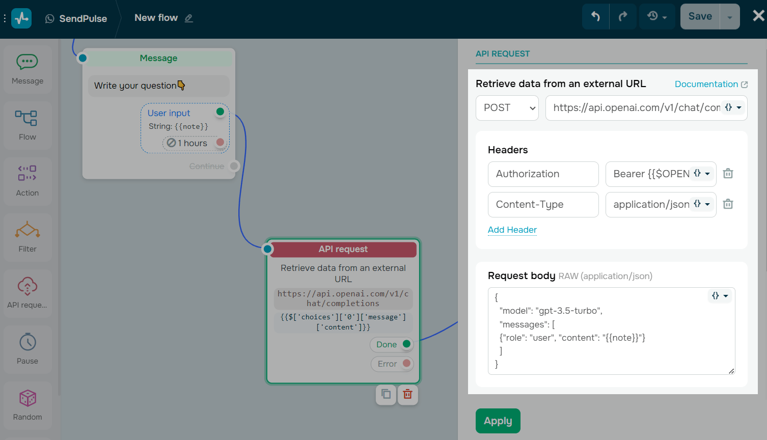 How to create an automated flow for a WhatsApp chatbot | SendPulse