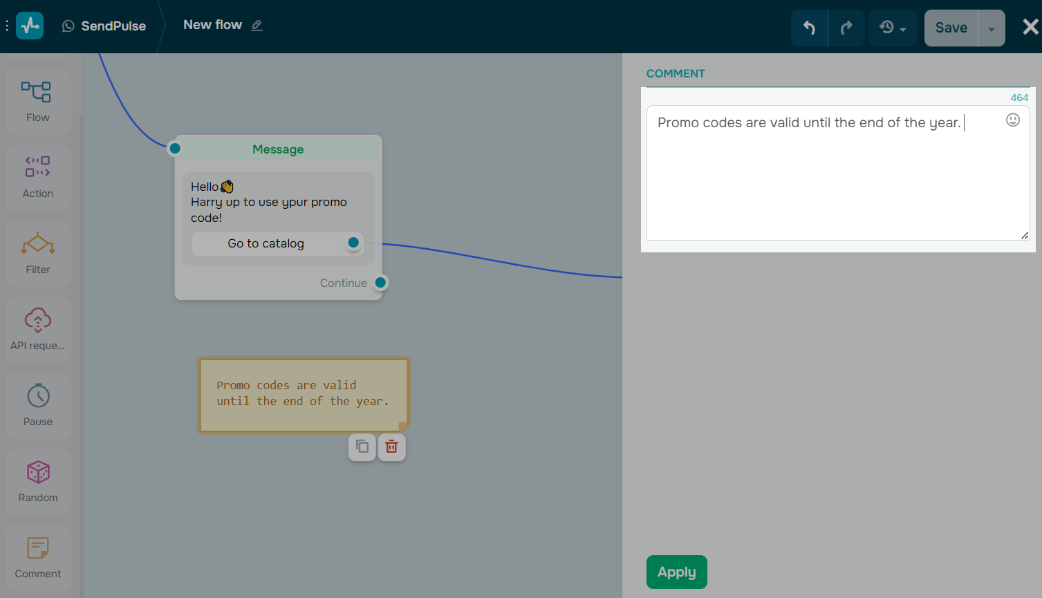 How to create an automated flow for a WhatsApp chatbot | SendPulse