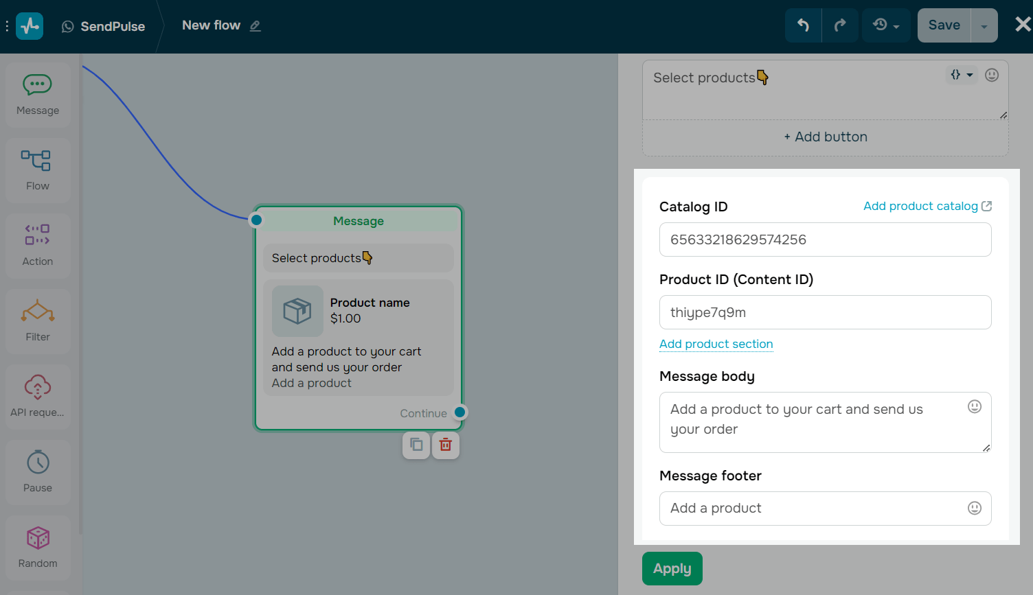 How to create an automated flow for a WhatsApp chatbot | SendPulse