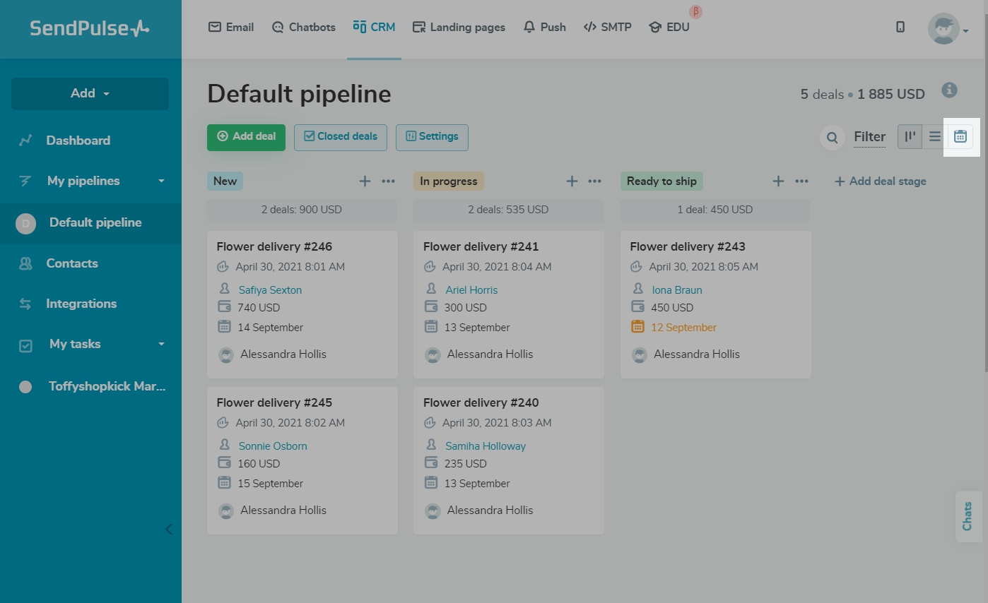 Cómo Trabajar con el Calendario | SendPulse