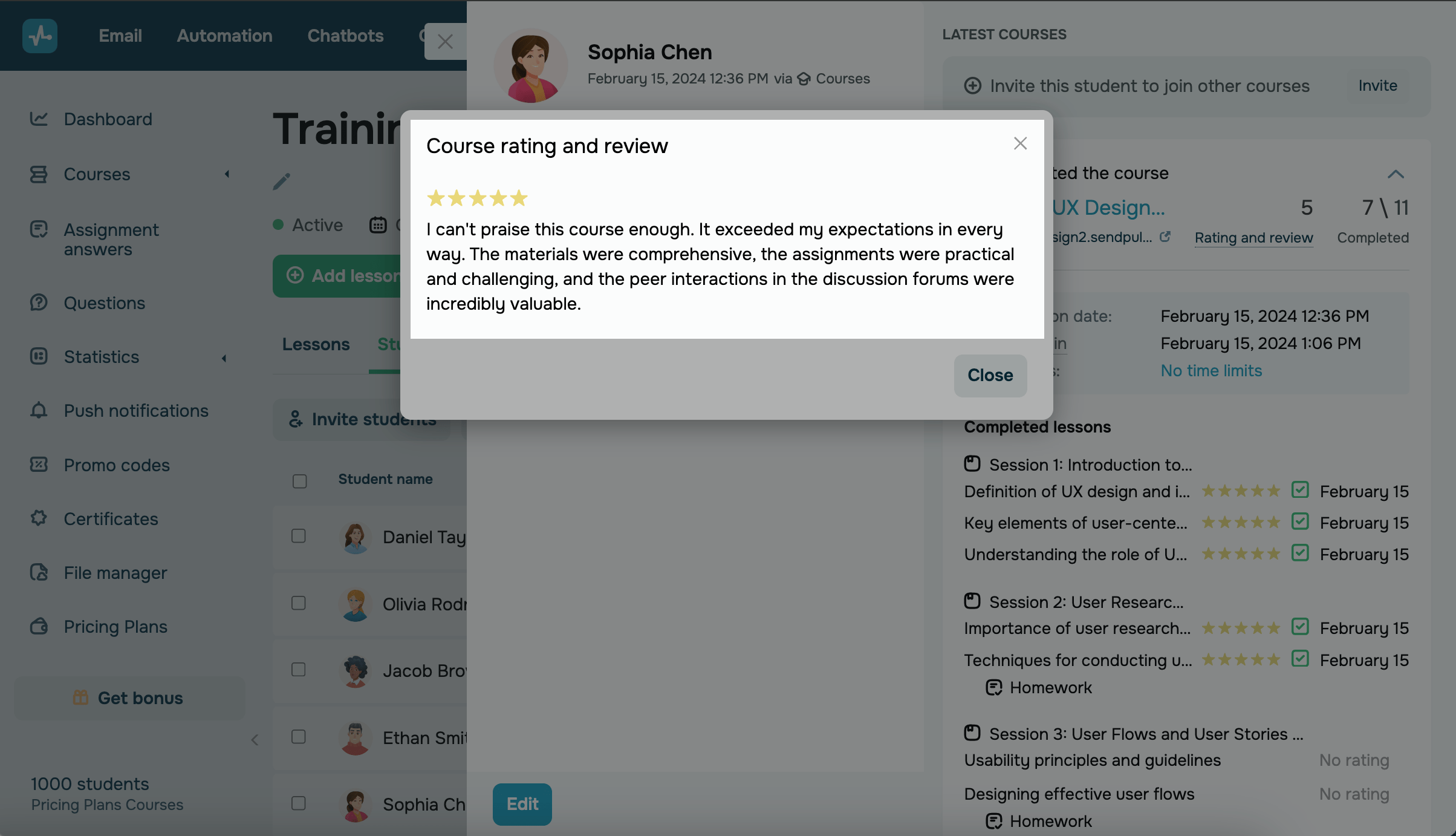 How to view student data | SendPulse