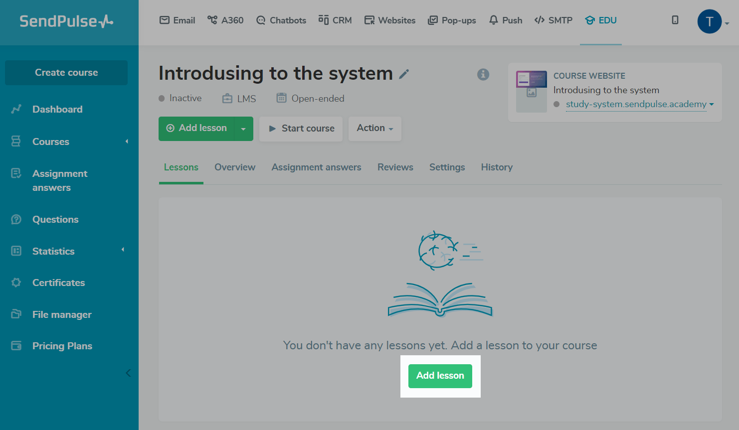 Como criar um projeto LMS | SendPulse