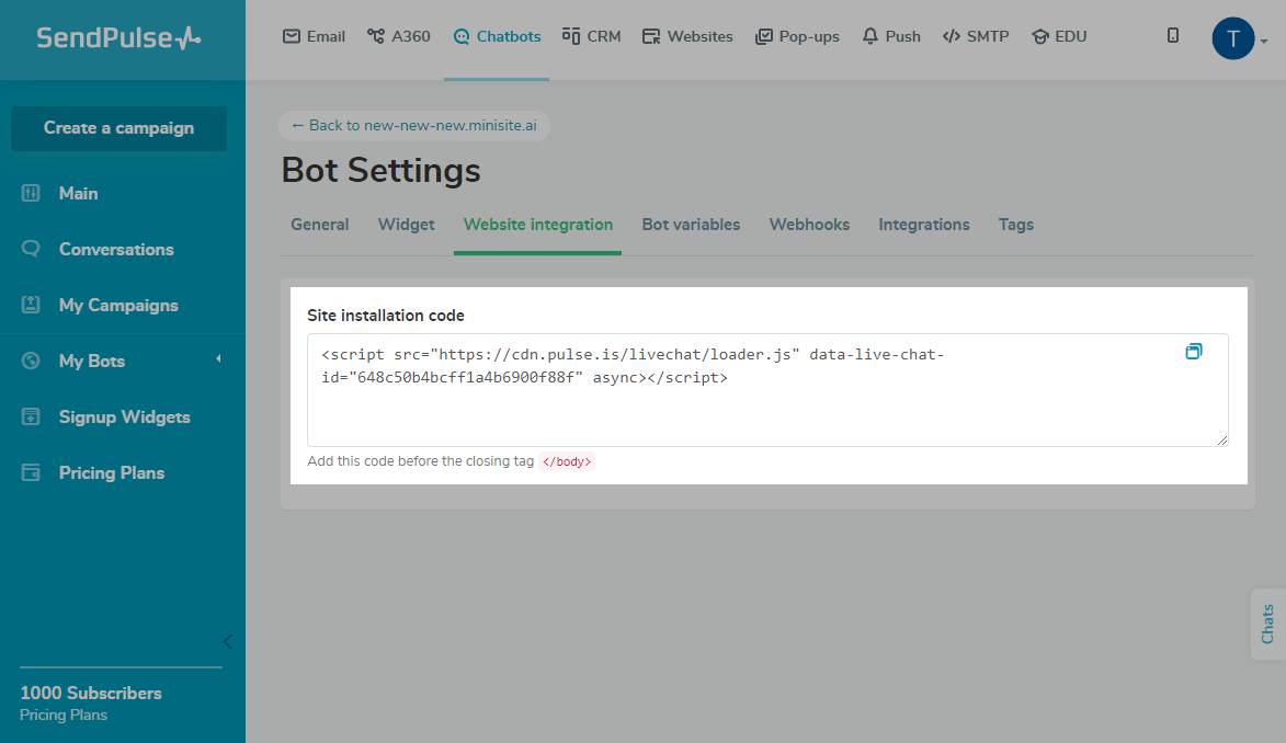 Cómo añadir código de chat en vivo a un sitio web mediante Google Tag Manager | SendPulse