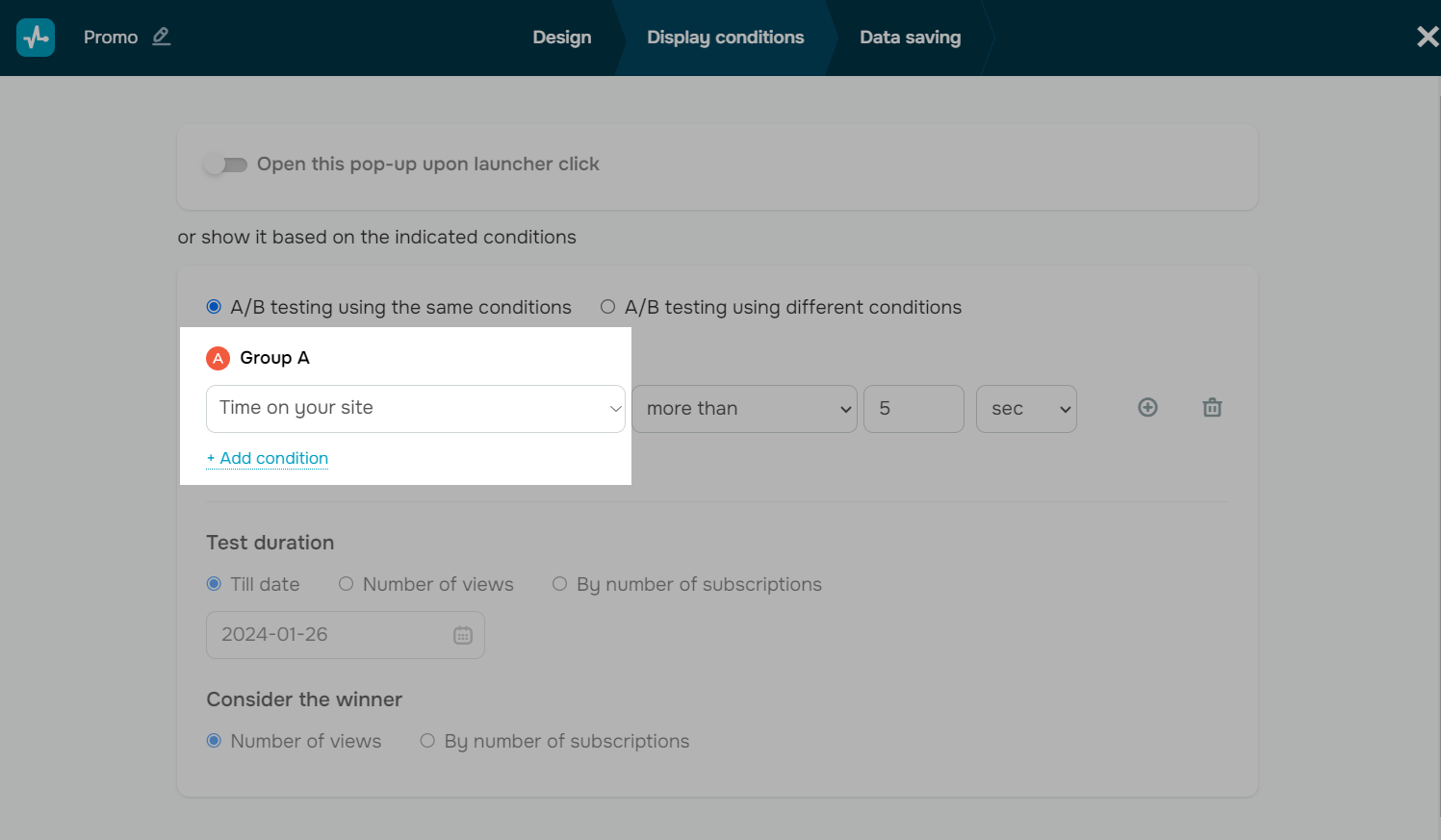 Cómo realizar pruebas A/B con pop-ups | SendPulse