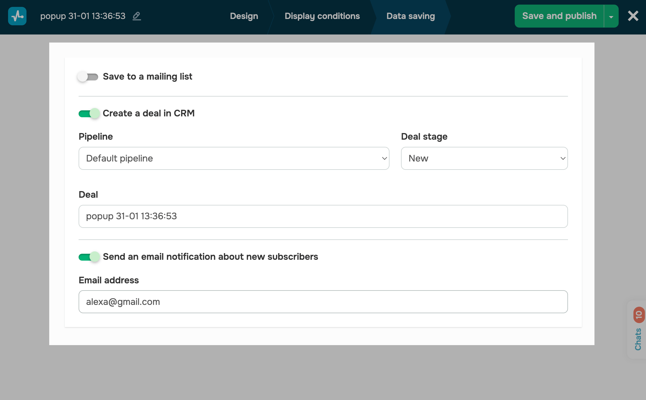 Cómo configurar un formulario pop-up personalizado | SendPulse