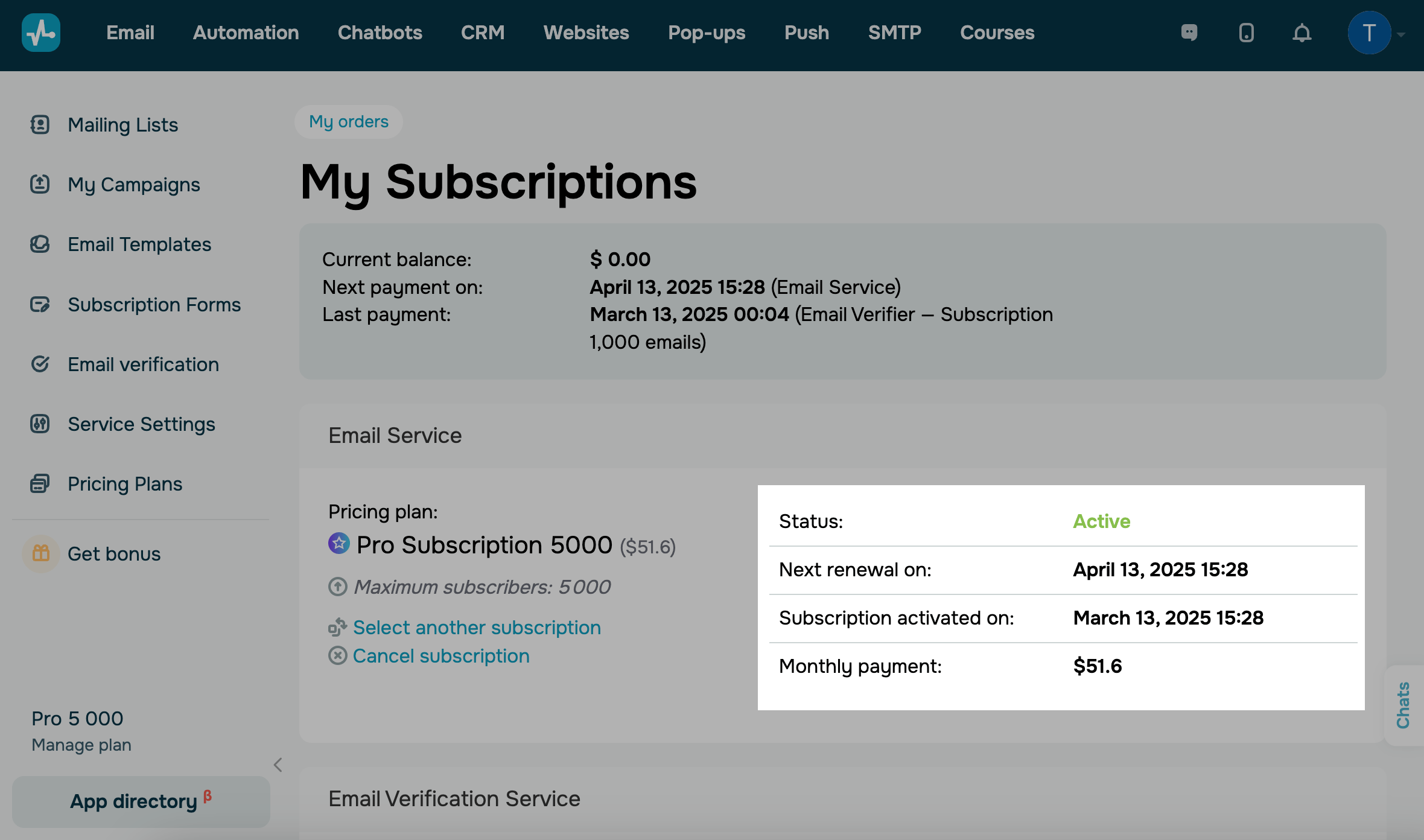 Cómo administrar tus suscripciones a SendPulse | SendPulse