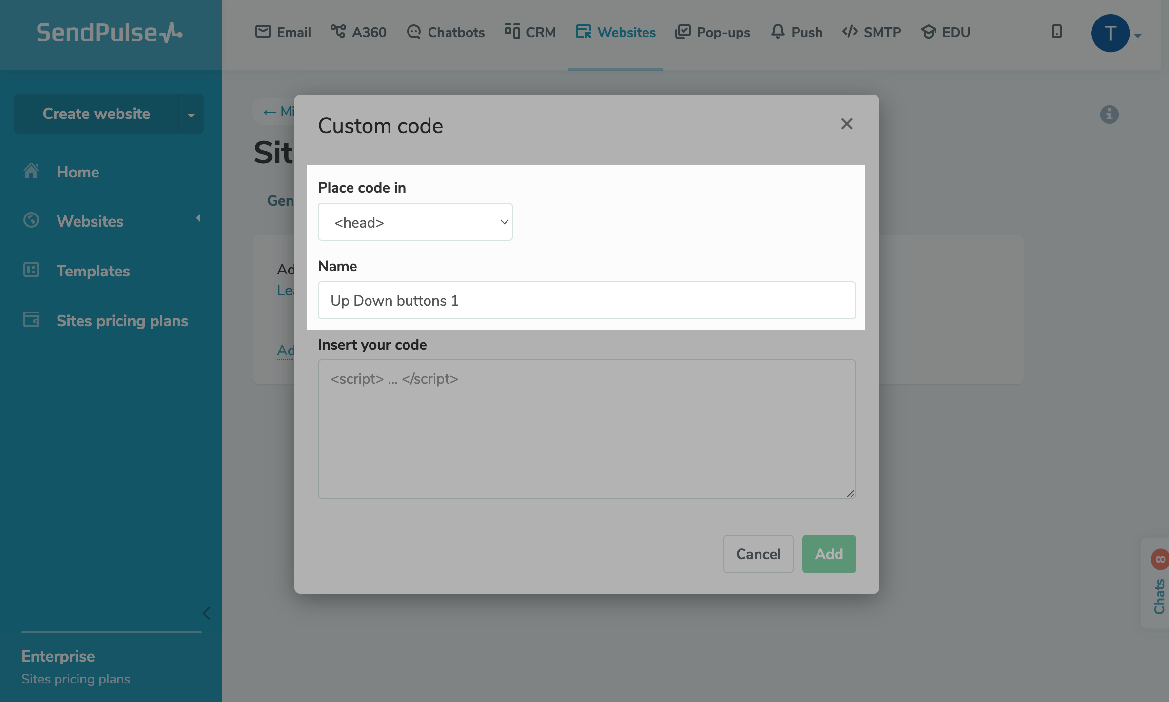 How to Add the "Up" Button to Your Website | SendPulse