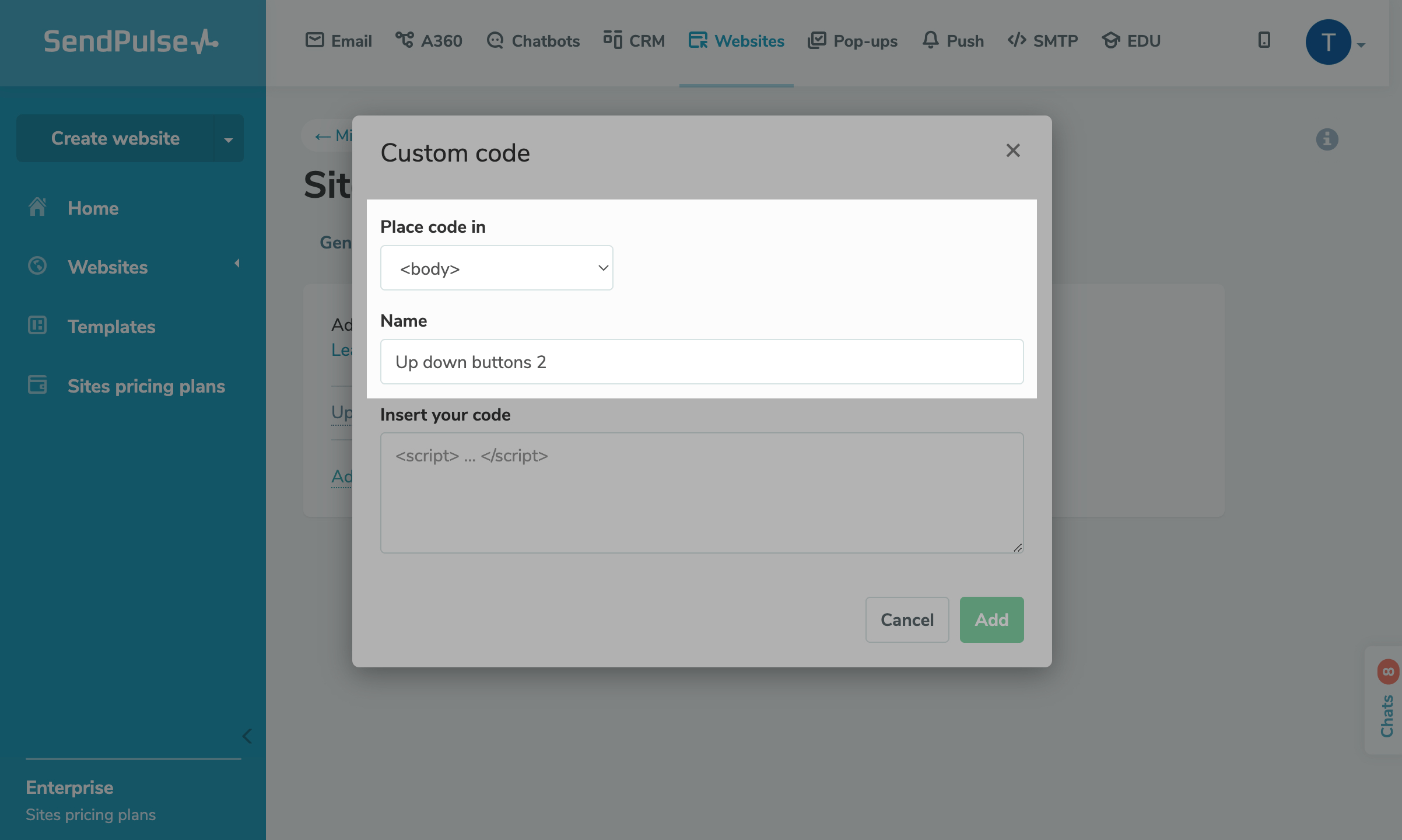 How to Add the "Up" Button to Your Website | SendPulse