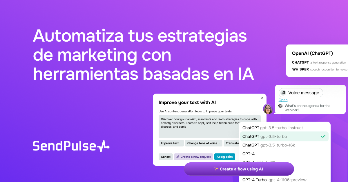 Automatiza tus estrategias de marketing con herramientas basadas en IA | SendPulse