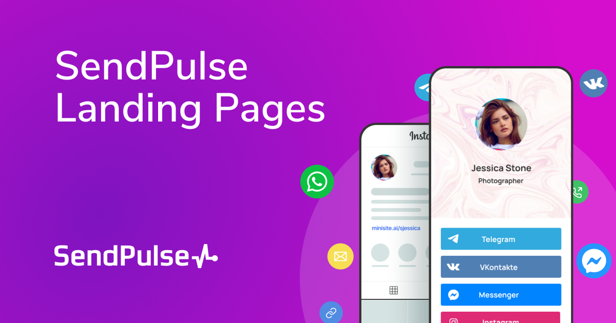 A bio link page for your social media profile | SendPulse