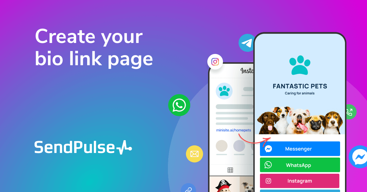 Free Bio Link Page For Your Social Media Profile | SendPulse