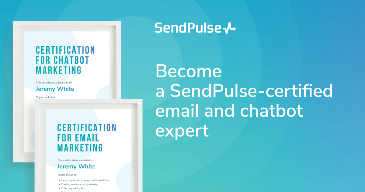 SendPulse certification | SendPulse