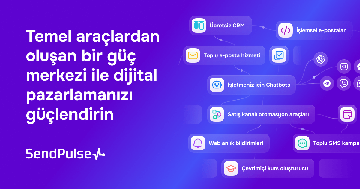 Kolay E-mail Pazarlama Otomasyonu | SendPulse