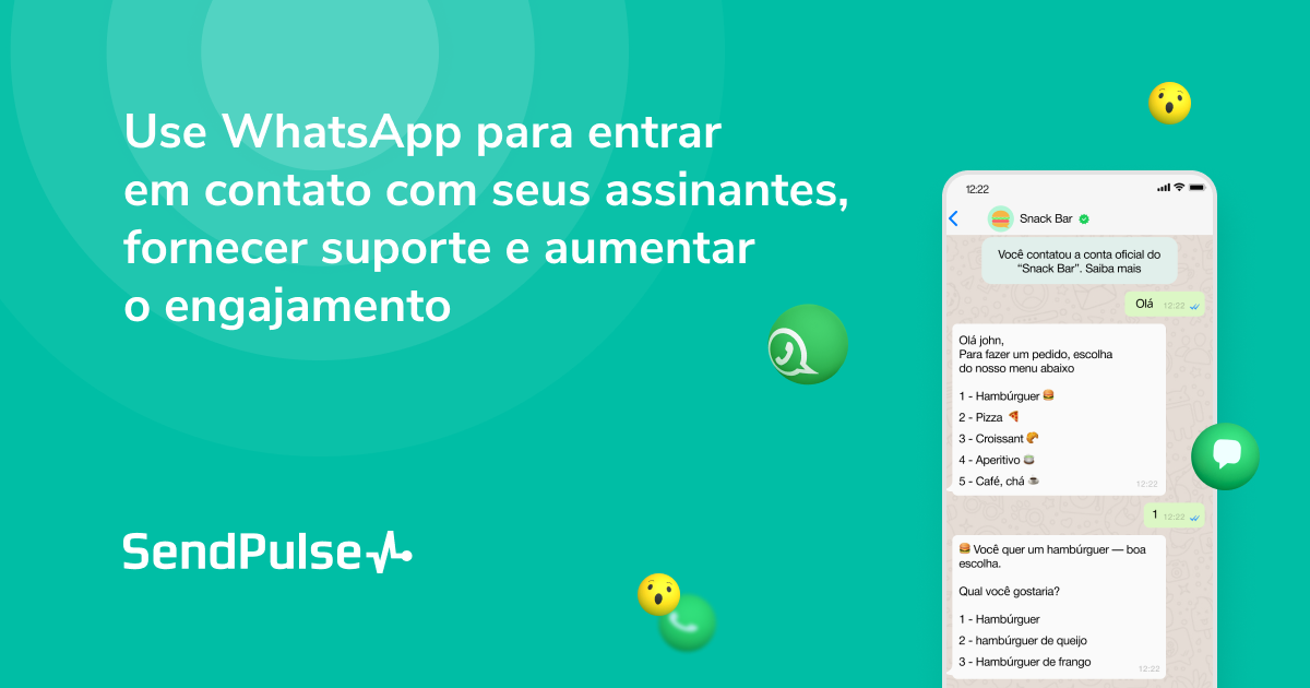 Chatbot WhatsApp com WhatsApp Business API | SendPulse